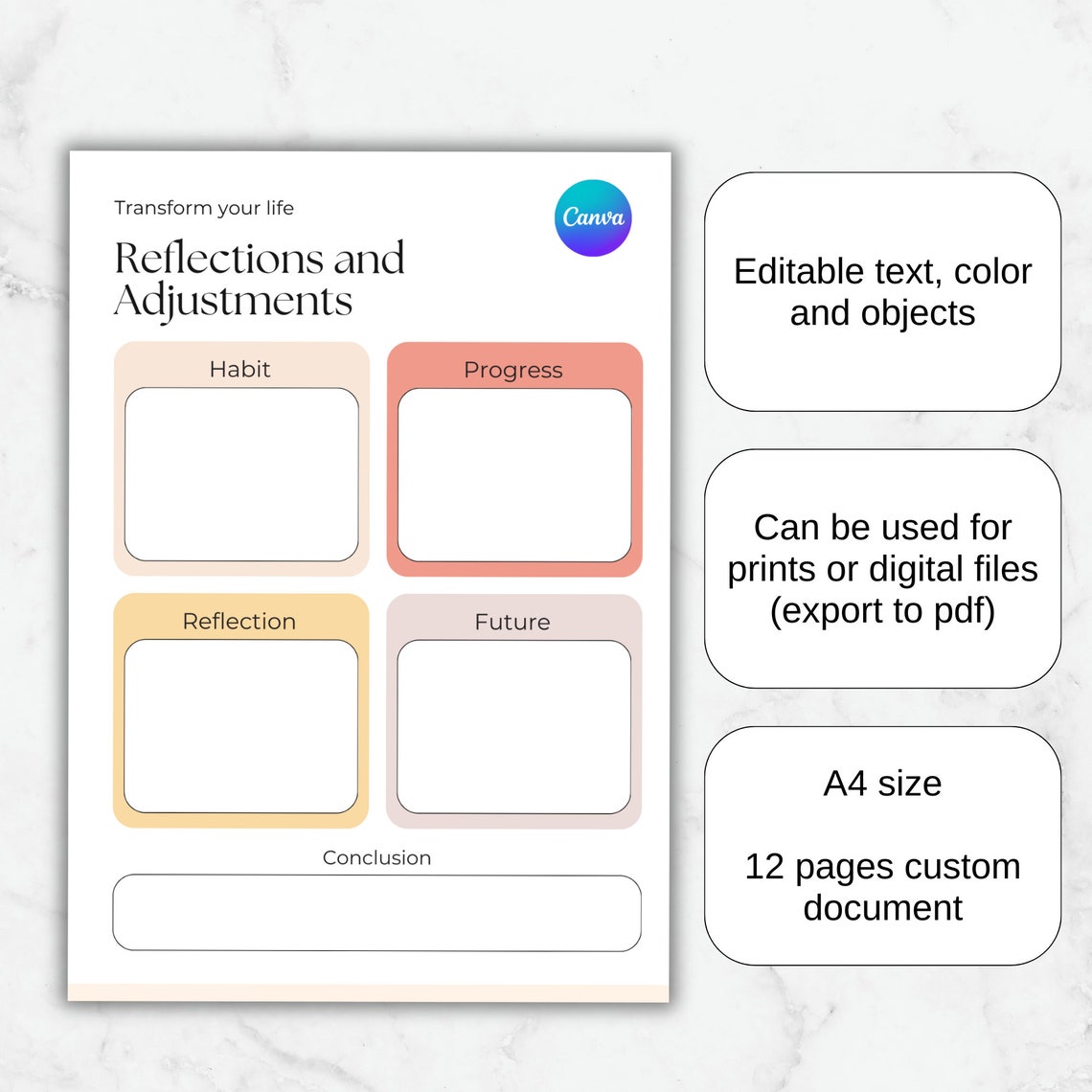 30 60 90 Days Challenge Template: Editable Canva Day Plan for Goals ...