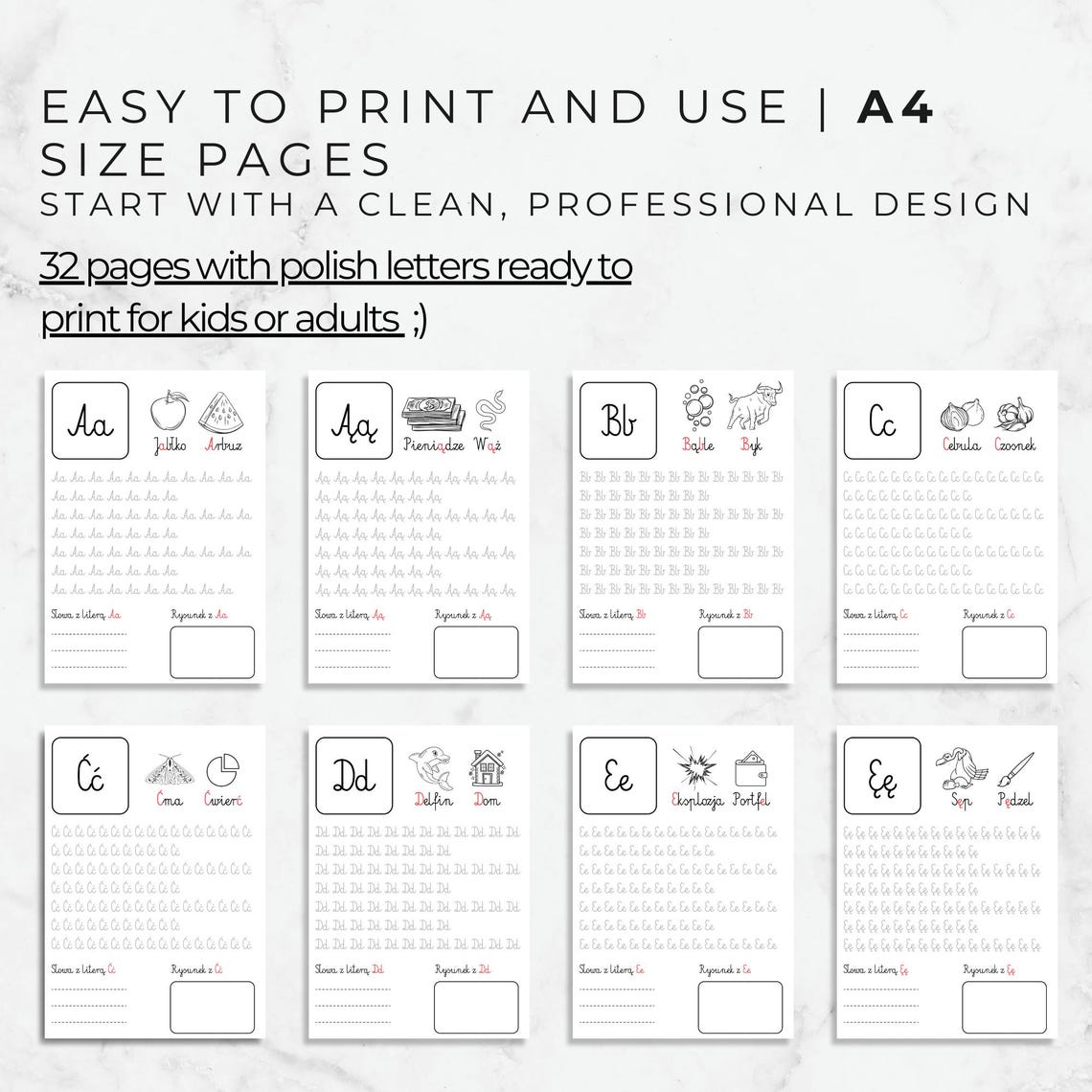 Polish Alphabet Worksheet: Learn Polski, Printable Letters (digital ...
