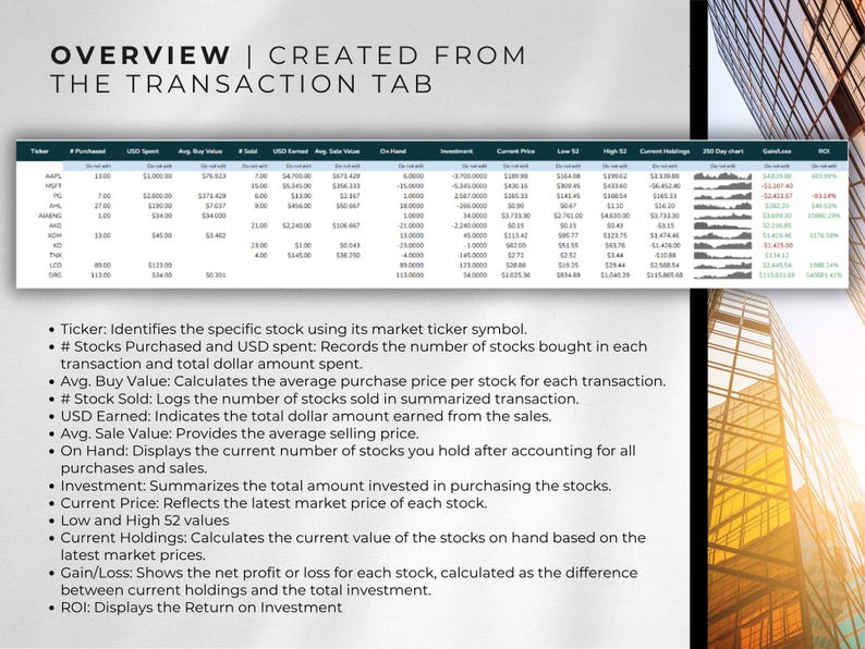 Stock Portfolio Tracker Spreadsheet (2025-2026) | Investment Template ...