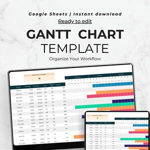 Gantt Chart for Google Sheets Excel Spreadsheet Project Planner ...