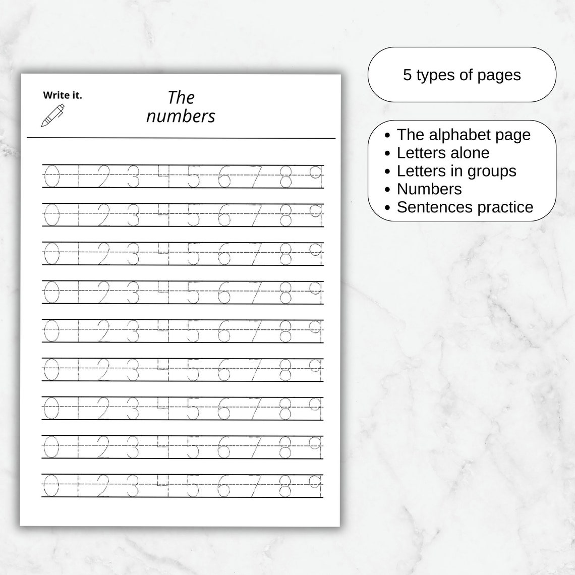 Alphabet & Number Tracing Sheet, ABC Alphabet Tracing, Handwriting ...