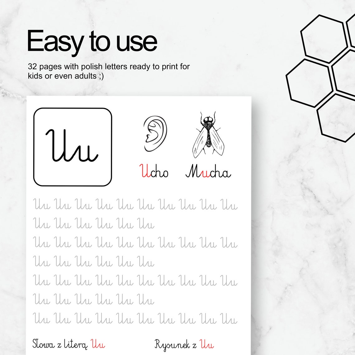 Polish Alphabet Worksheet, Polski Alfabet, Printable PDF, PNG Posters ...