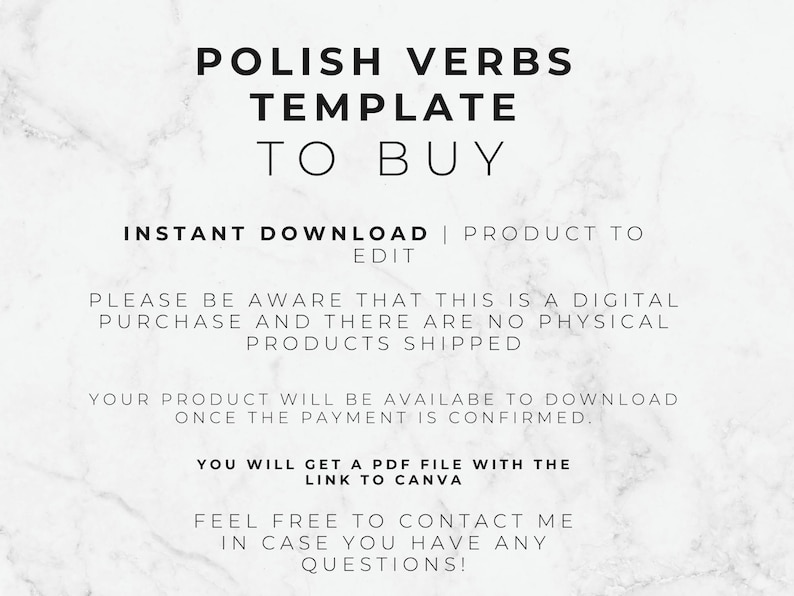 Polish Verb Conjugation Chart: Language Learning Cheat Sheet (printable ...
