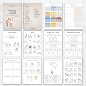 Printable Language Learning Planner & Study Notebook | Daily and ...