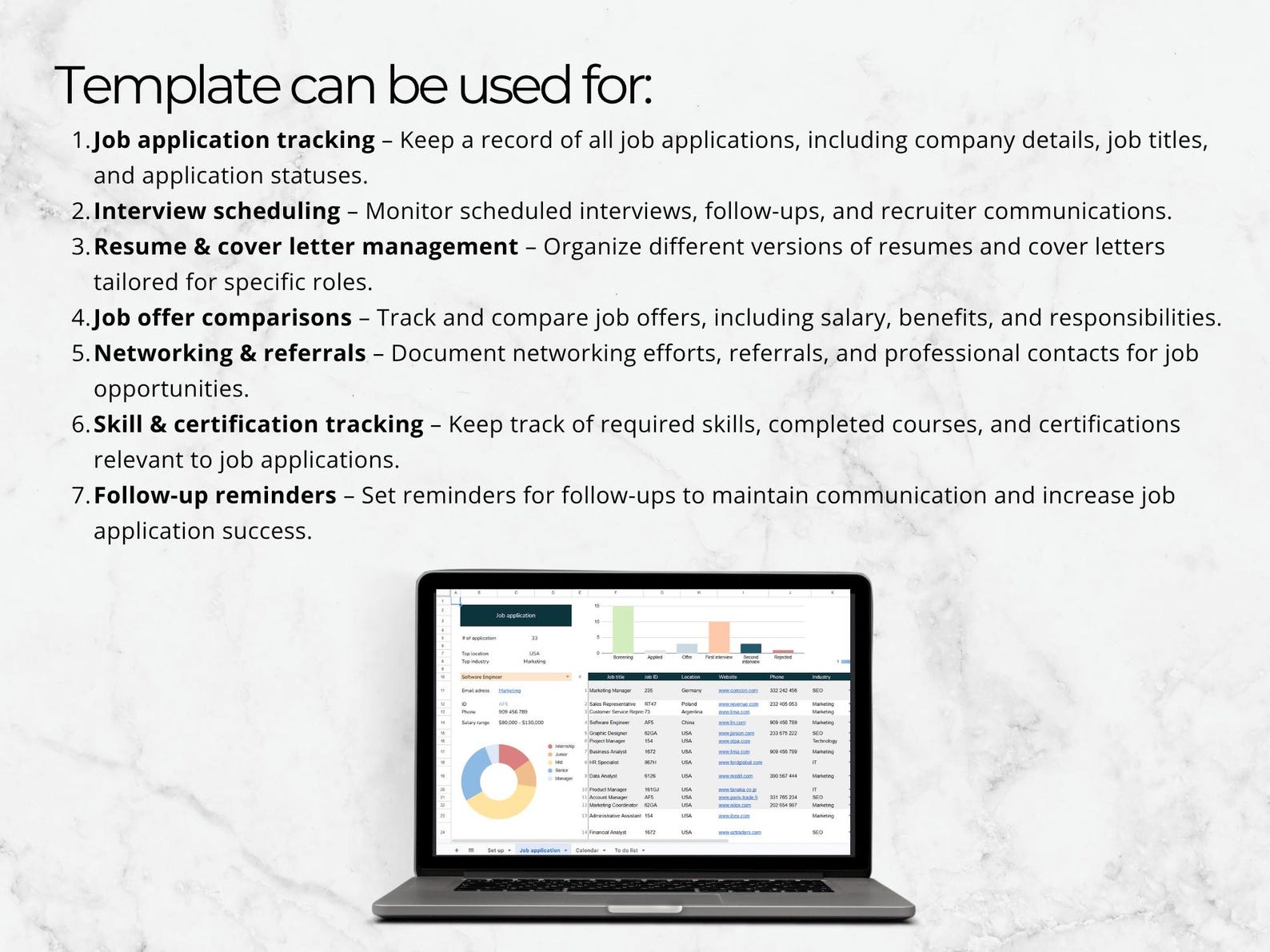 Job Application Tracker Google Sheets | Job Hunt Organizer | Track ...
