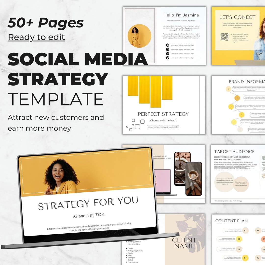 Social Media Strategy Canva Template, Client Strategy for Social Media ...