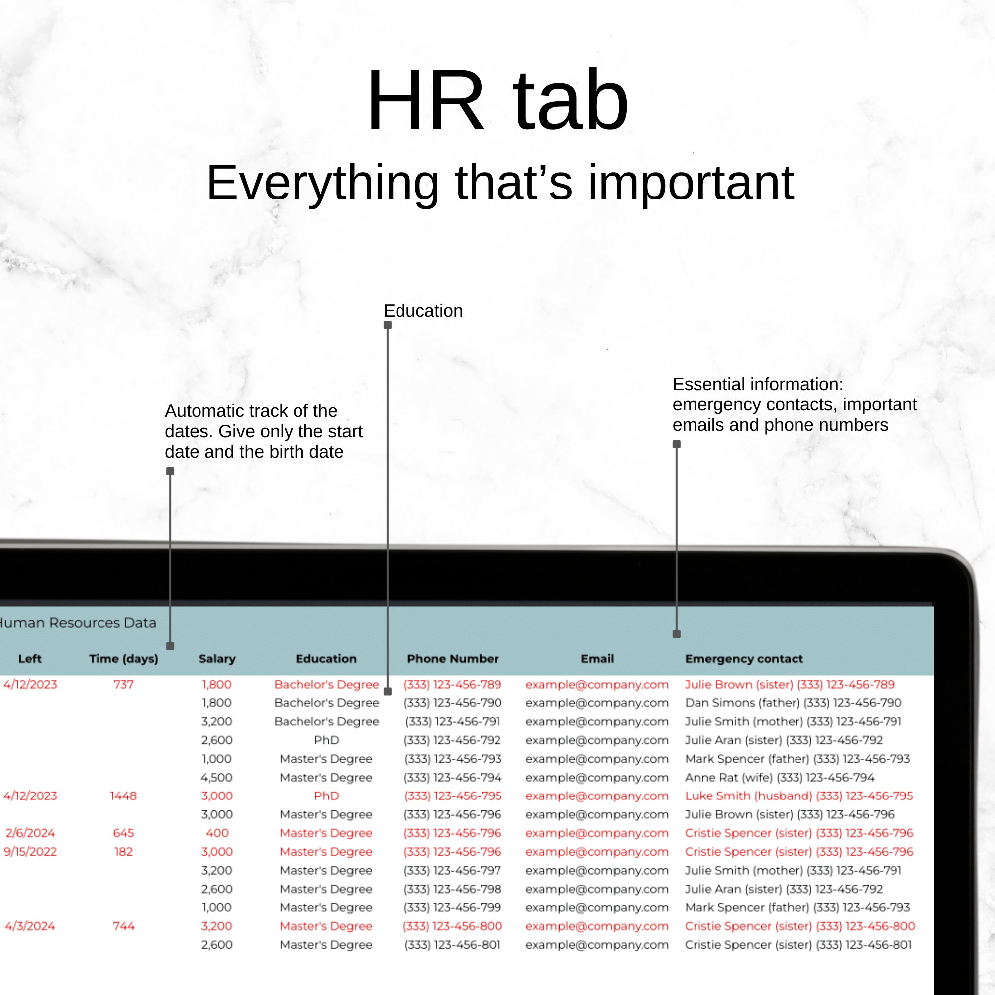HR Employee Dashboard Template: Google Sheets for Data Tracking ...