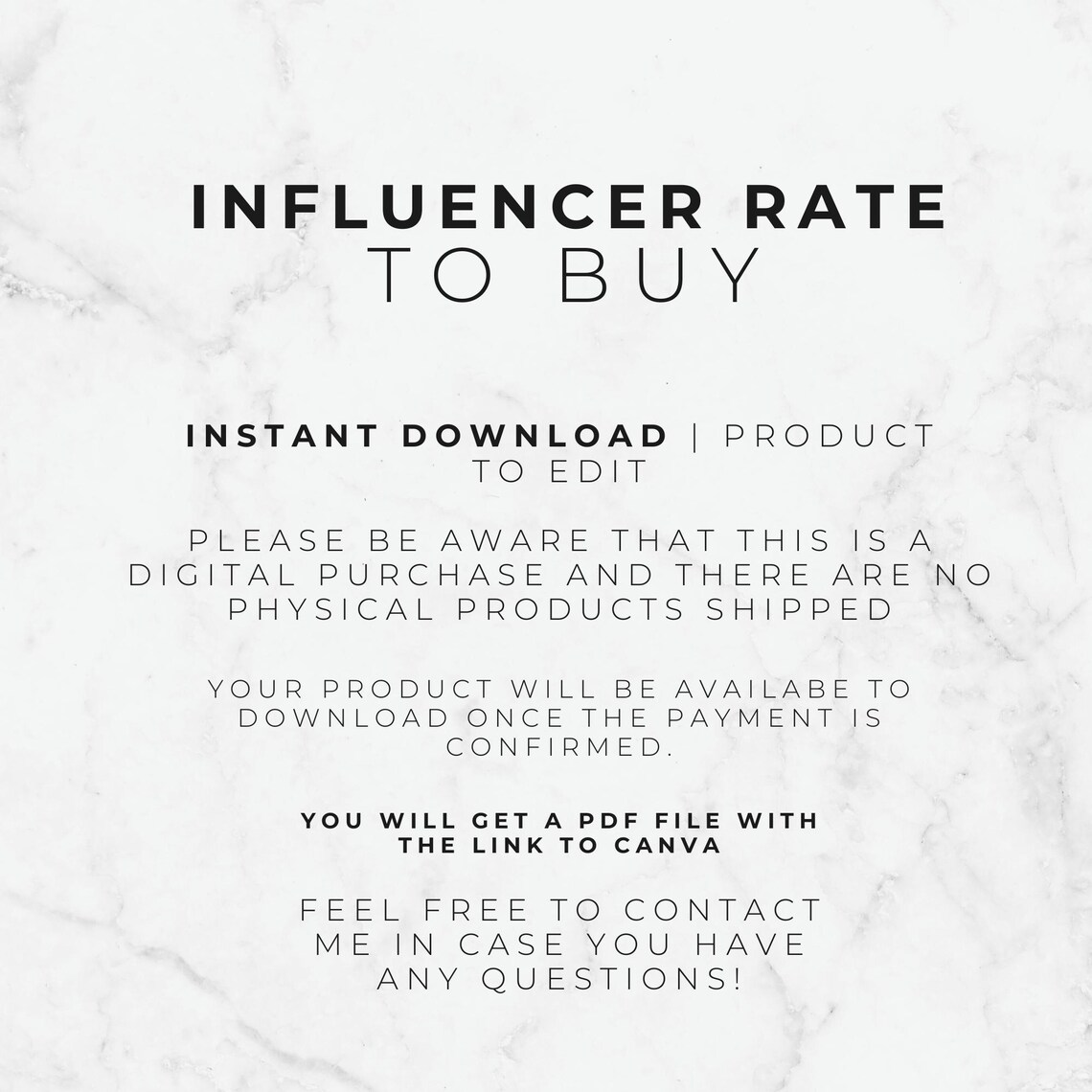Editable UGC Creator Rate Card Template: Minimalist Pricing Sheet ...