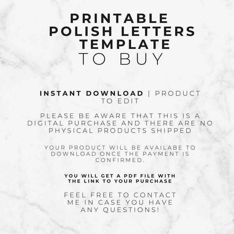 Polish Alphabet Worksheet, Polski Alfabet, Printable PDF, PNG Posters ...