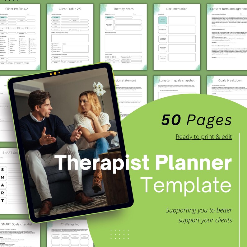Therapist Session & Progress Notes Planner – Digital, Printable ...