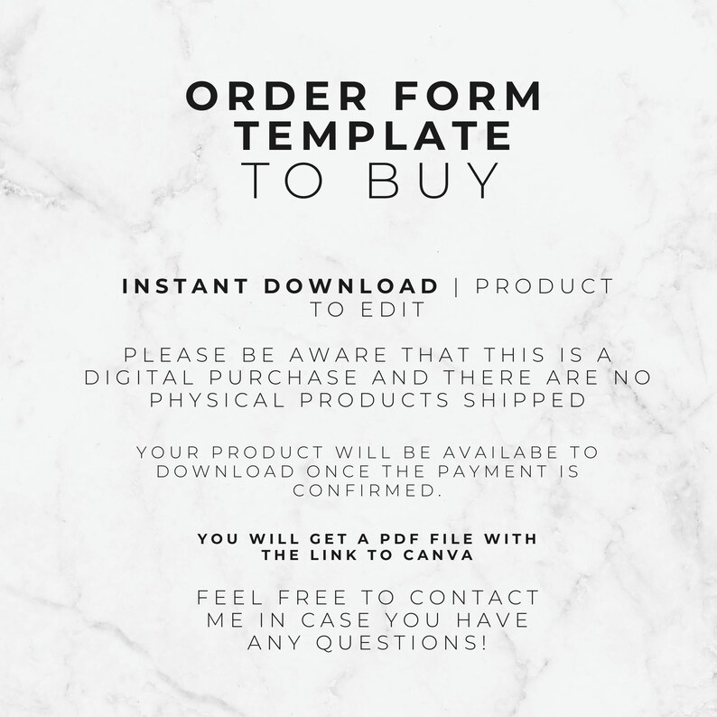 Order Form Template Canva Printable, Order Form for Small Business ...
