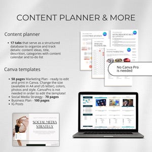 Content Creator Bundle: Social Media Planner, Marketing Plan, IG Posts ...