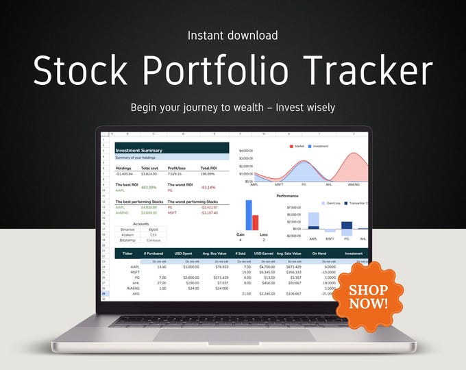 Stock Portfolio Tracker Spreadsheet (2025-2026) | Investment Template ...