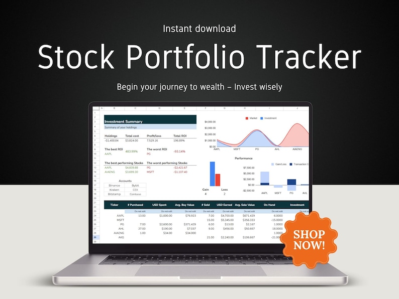 Stock Portfolio Tracker Spreadsheet (2025-2026) | Investment Template ...