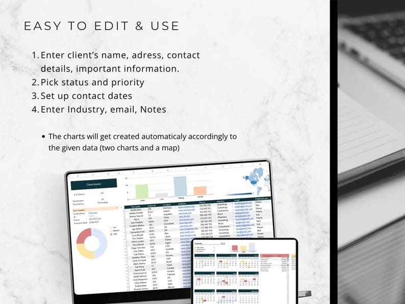 Client Tracker Google Sheets Template: Small Business CRM (digital ...