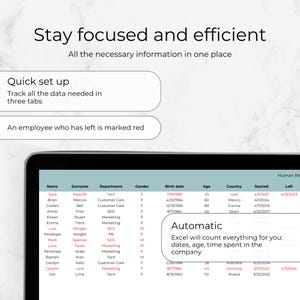 HR Employee Dashboard Template: Google Sheets for Data Tracking ...