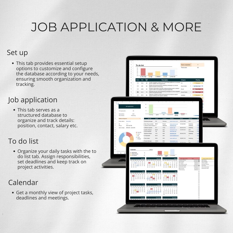 Job Application Tracker Google Sheets Template, Job Search Organizer ...