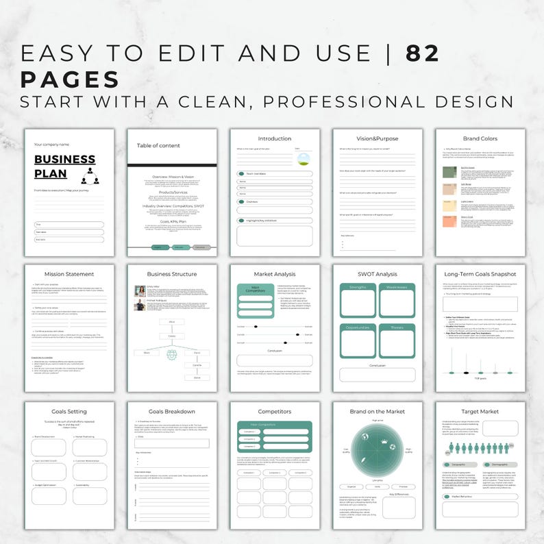 Editable Business Plan Template in Canva | Small Biz, Side Hustle ...