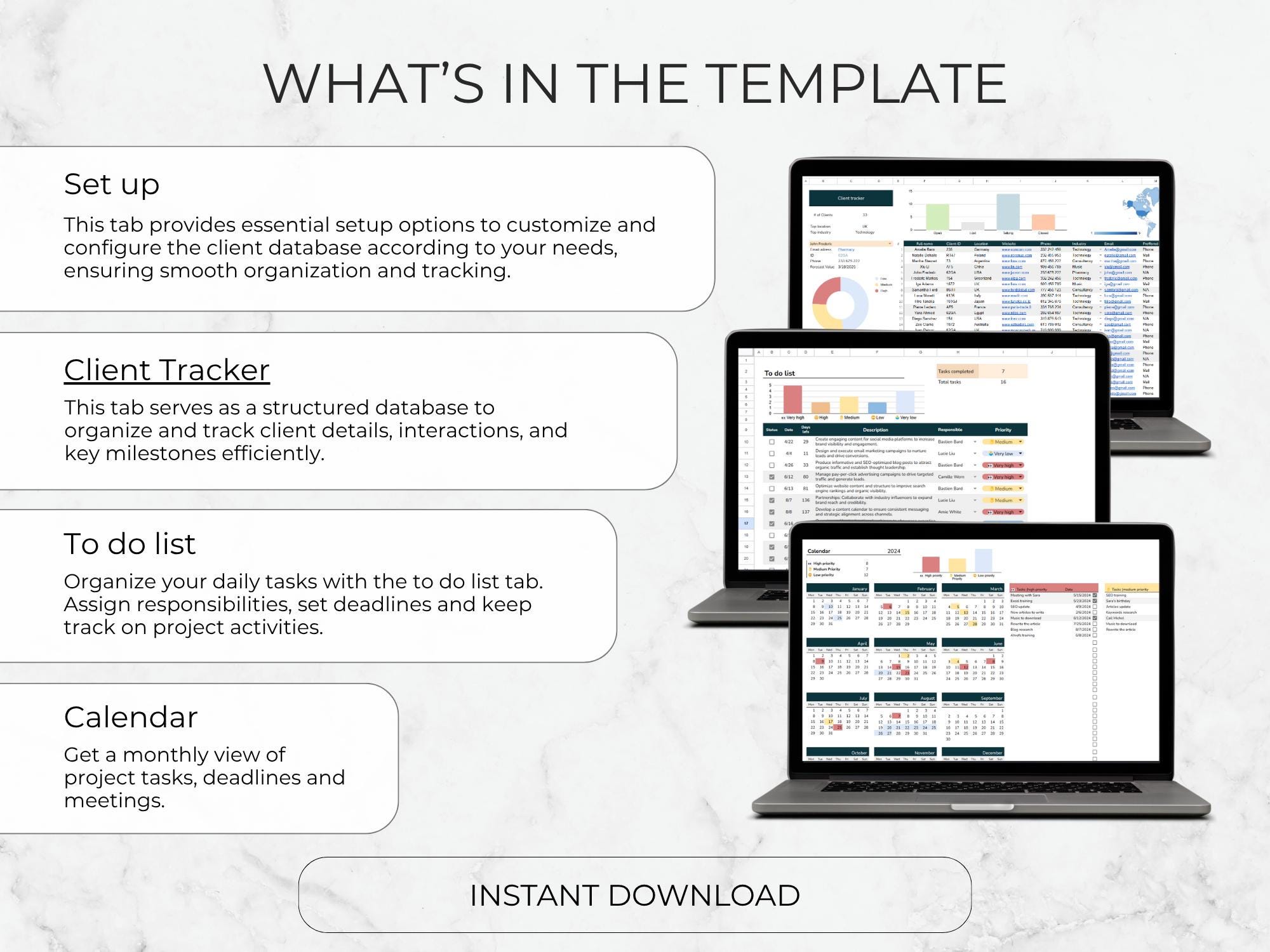 Client Tracker Google Sheets Template: Small Business CRM (digital ...