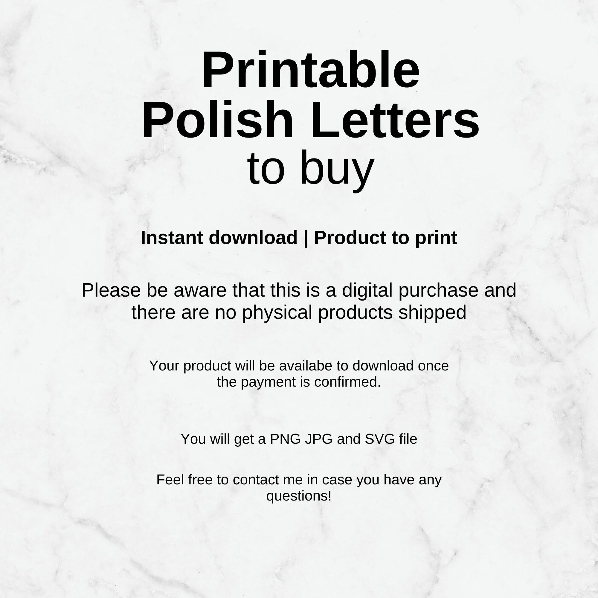 Polish Alphabet Worksheet, Polski Alfabet, Printable PDF, PNG Posters ...