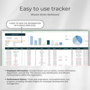 HR Employee Dashboard Template: Google Sheets for Data Tracking, Evaluation, Headcount, Training ...