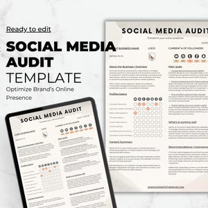 Social Media Audit Template & Analytics Kit | Media Review Template, A4 ...