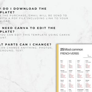 French Verb Conjugation Chart: Language Learning Printable (PDF ...