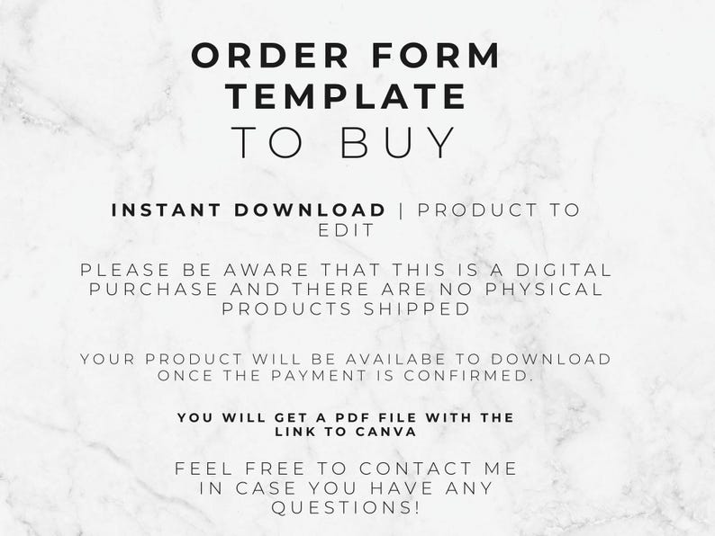 Editable Order Form Template: Small Business Purchase Order (A4/US ...