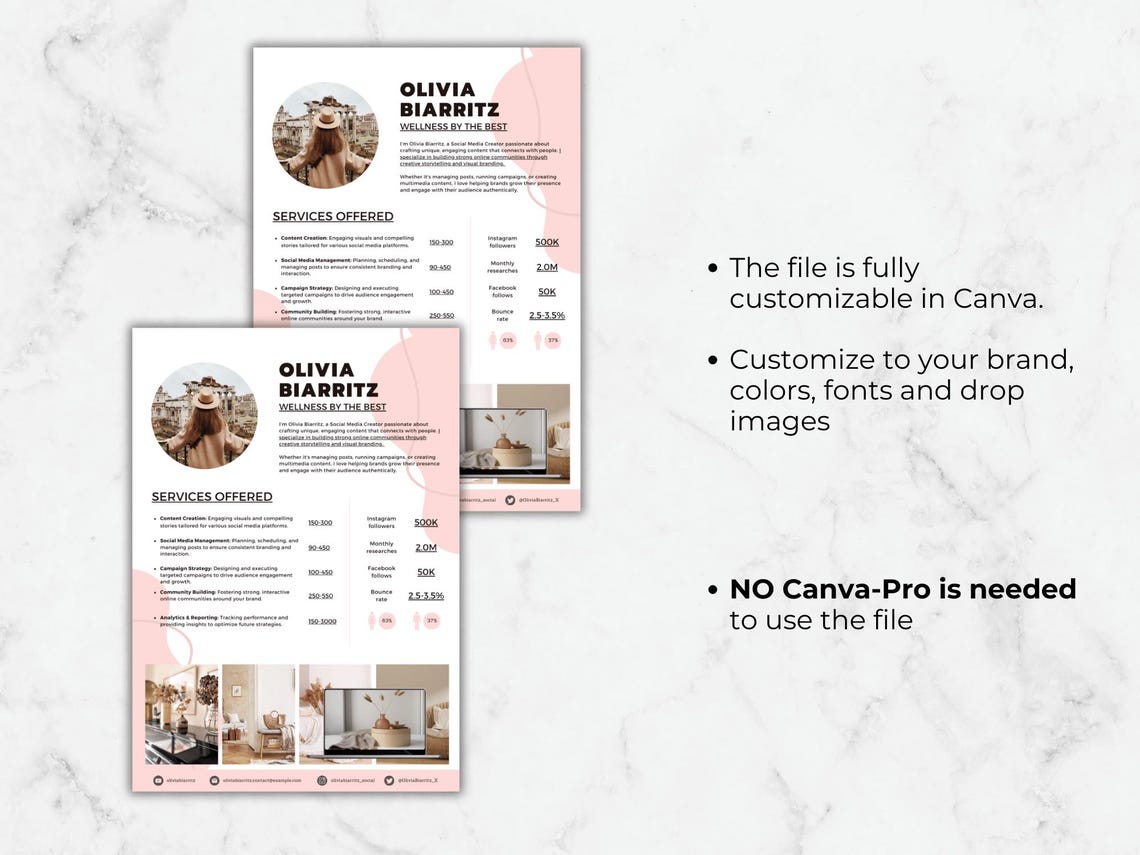 Editable UGC Creator Rate Card Template: Minimalist Pricing Sheet ...