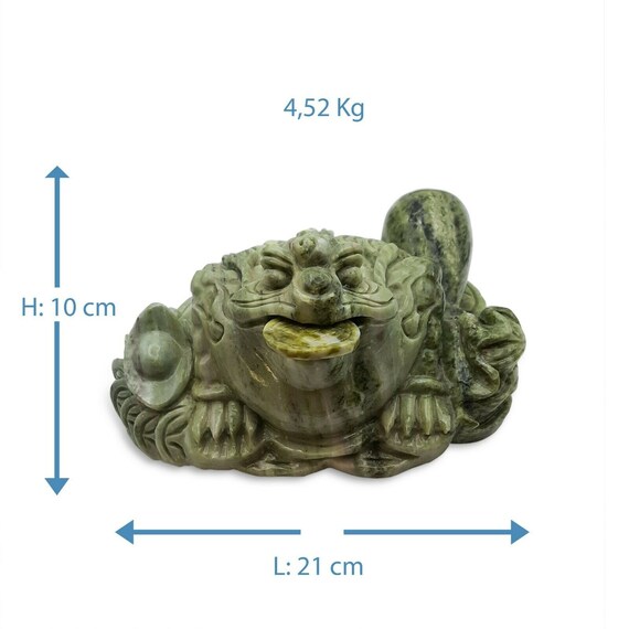 Serpentine Jin-chan Frog Statue Feng-shui Money Toad 21 X - Etsy