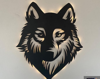 Metal Wolf Head Sign - Etsy