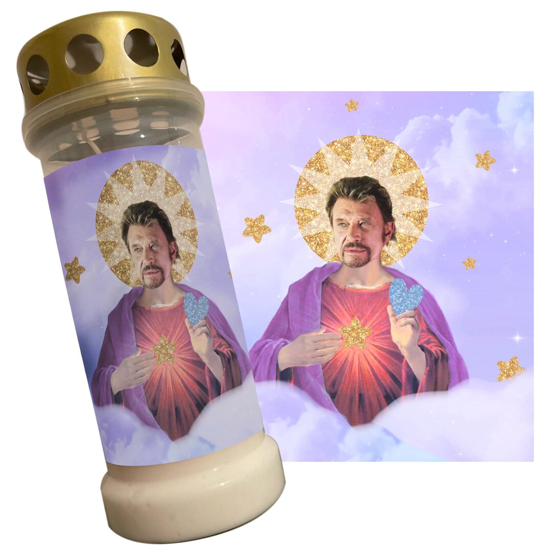 Johnny Hallyday Candle Parody Prayer Candle - Etsy
