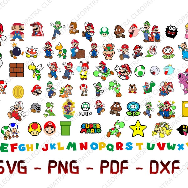 Mario Svg Files for Cricut - Etsy