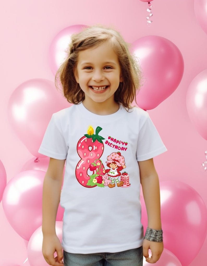 Strawberry Shortcake Birthday Shirts W/DTF Ink Image - Etsy