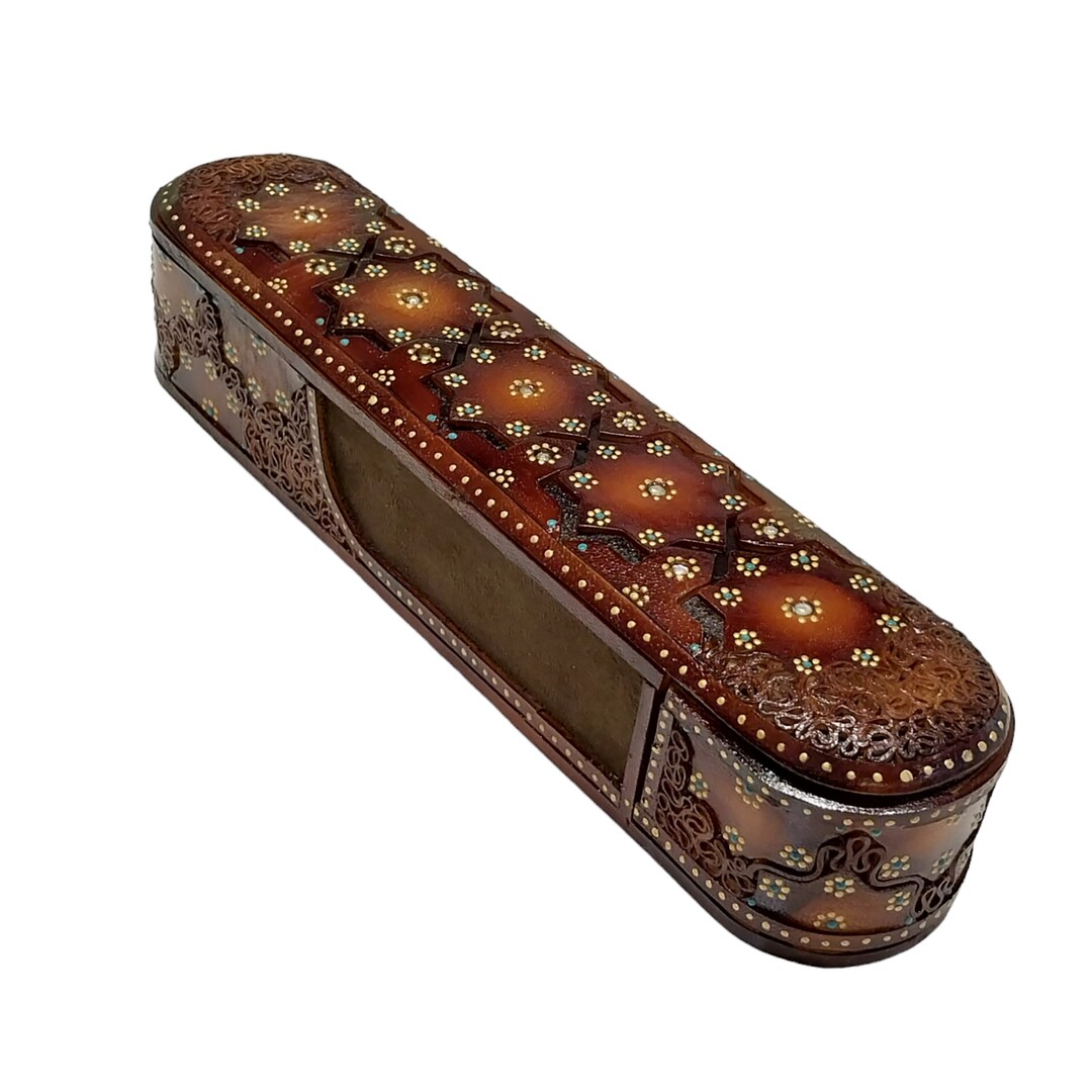 Handmade Pen Case, Handpainted Pen Box, , Vintage Jewelry Box, Wooden ...