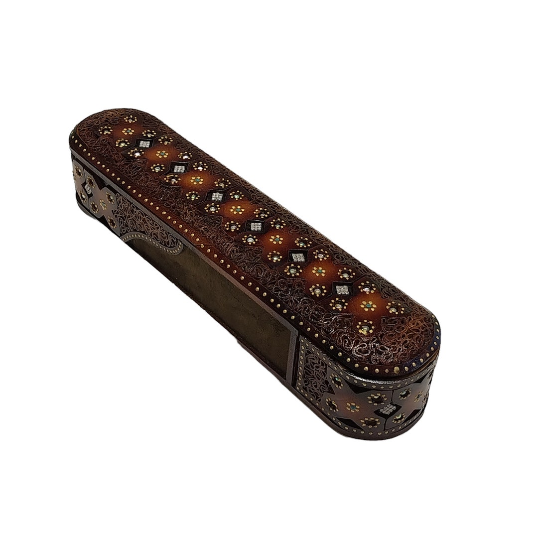 Handmade Pen Case, Handpainted Pen Box, , Vintage Jewelry Box, Wooden ...