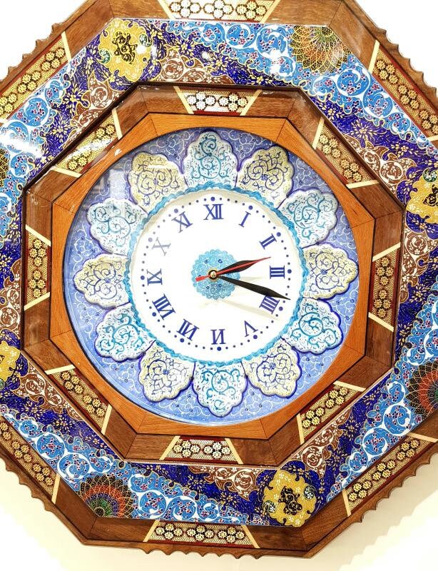 Handmade Khatam Art Wall Clock ,mina Work, Hand Painted, Amazing Handcrafted Clock - Etsy