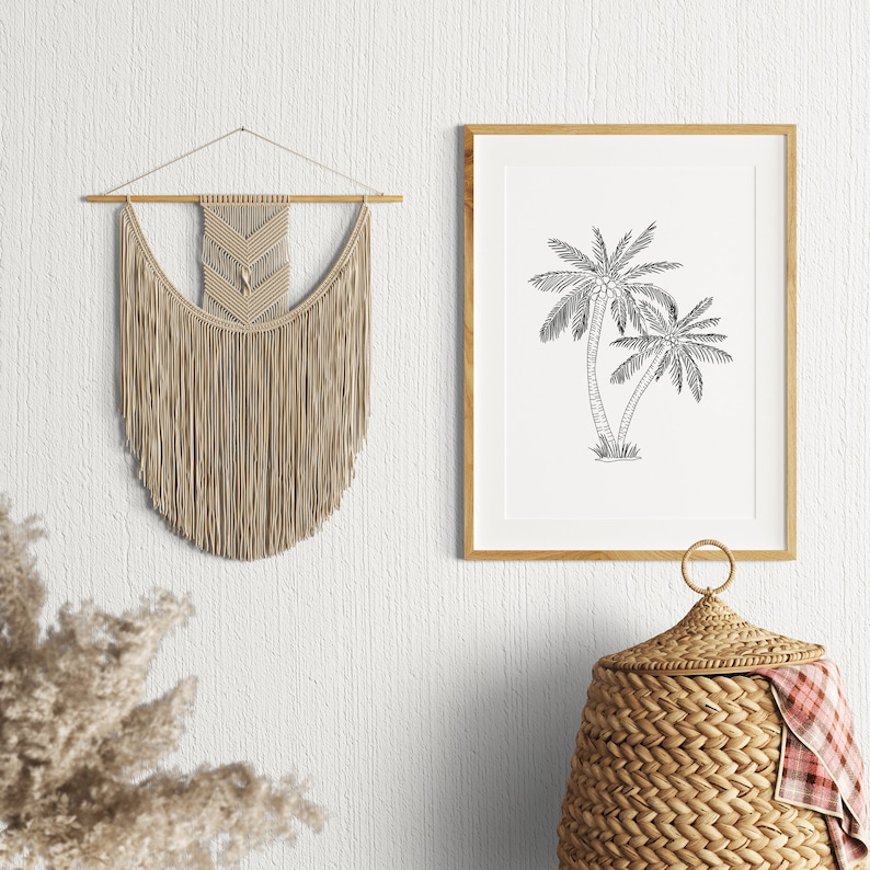 Single Line Art Palm Tree Drawing, Hand Drawn Palm Tree, Line Art Coco ...