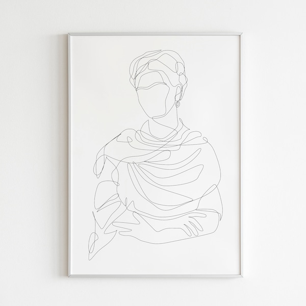 Frida Khalo Line Art Print - Etsy
