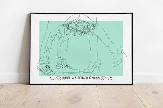 Custom Couple Illustration Personalized Gift for Couple - Etsy