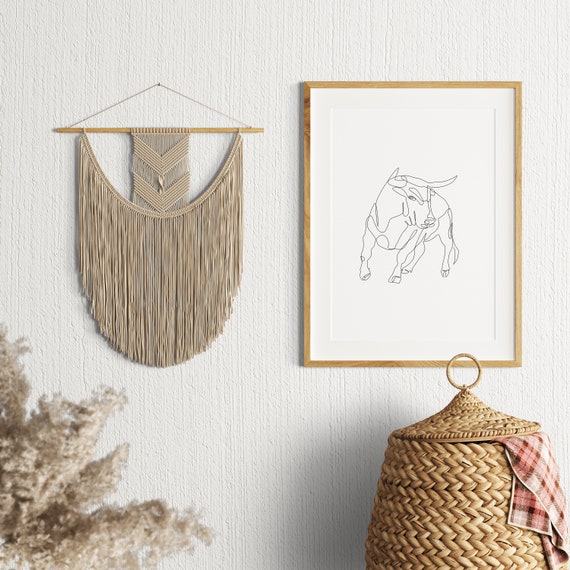 One Line Art Bull Drawing Bull Line Art Single Line Art Bull - Etsy