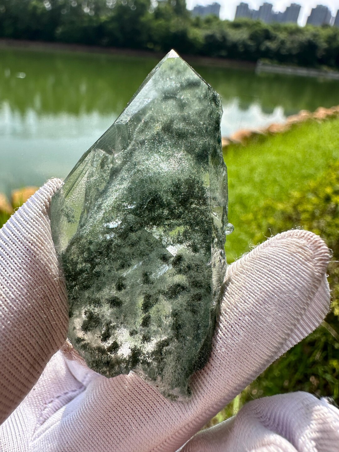 Himalayan Chlorite Tabular Crystal – Green Forest Quartz, Akashic Lines ...
