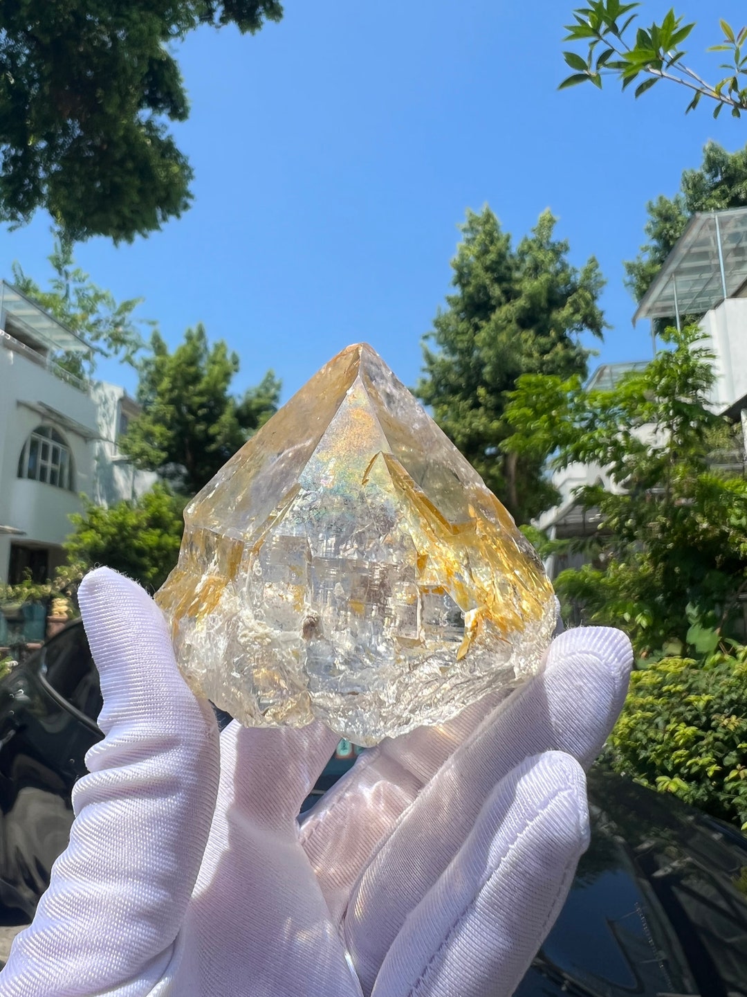 Iridescent Himalayan Quartz Pyramid: Solar Plexus Chakra Stone,healing ...