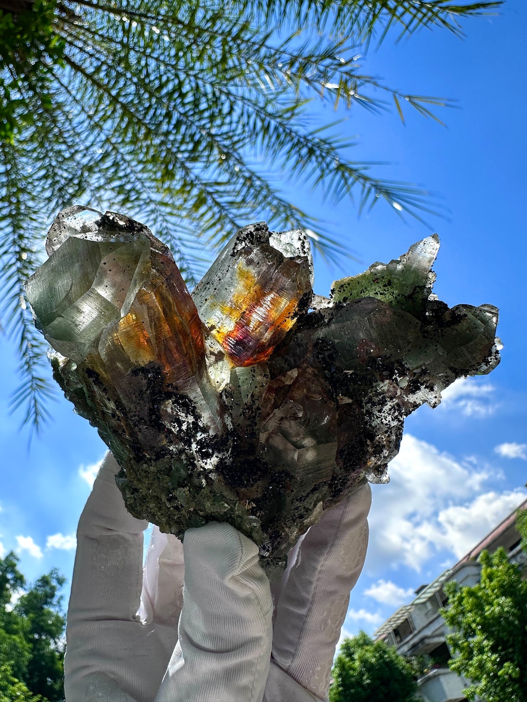 Himalayan 4 Seasons Lodolite Garden Crystal Cluster,chlorite Quartz ...