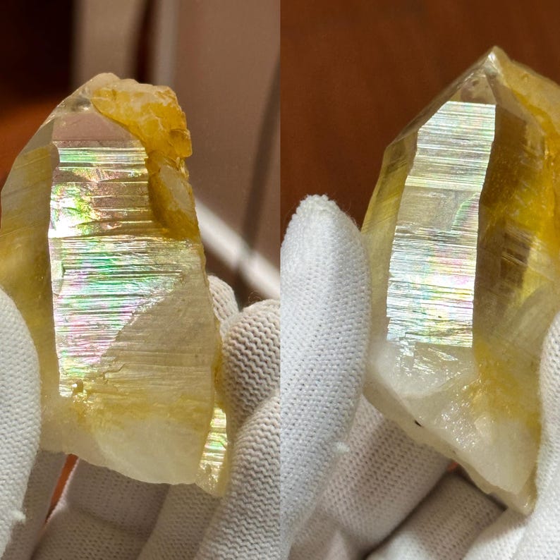 Golden Healer Himalayan Quartz: Tabular Rainbow Crystal, Self-healed ...