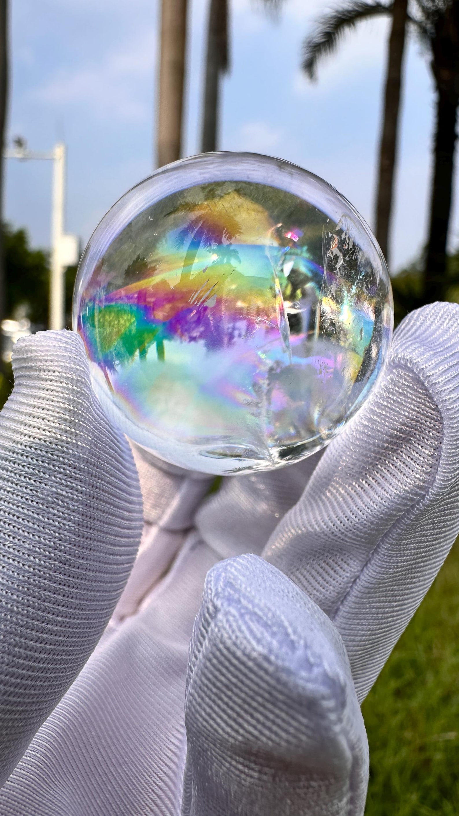 Light Universe Sphere！32mm Sacred Tibetan Himalayan Rainbow Sphere ...