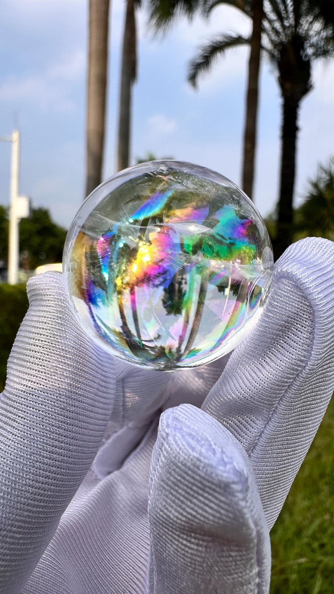 Light Universe Sphere！32mm Sacred Tibetan Himalayan Rainbow Sphere ...