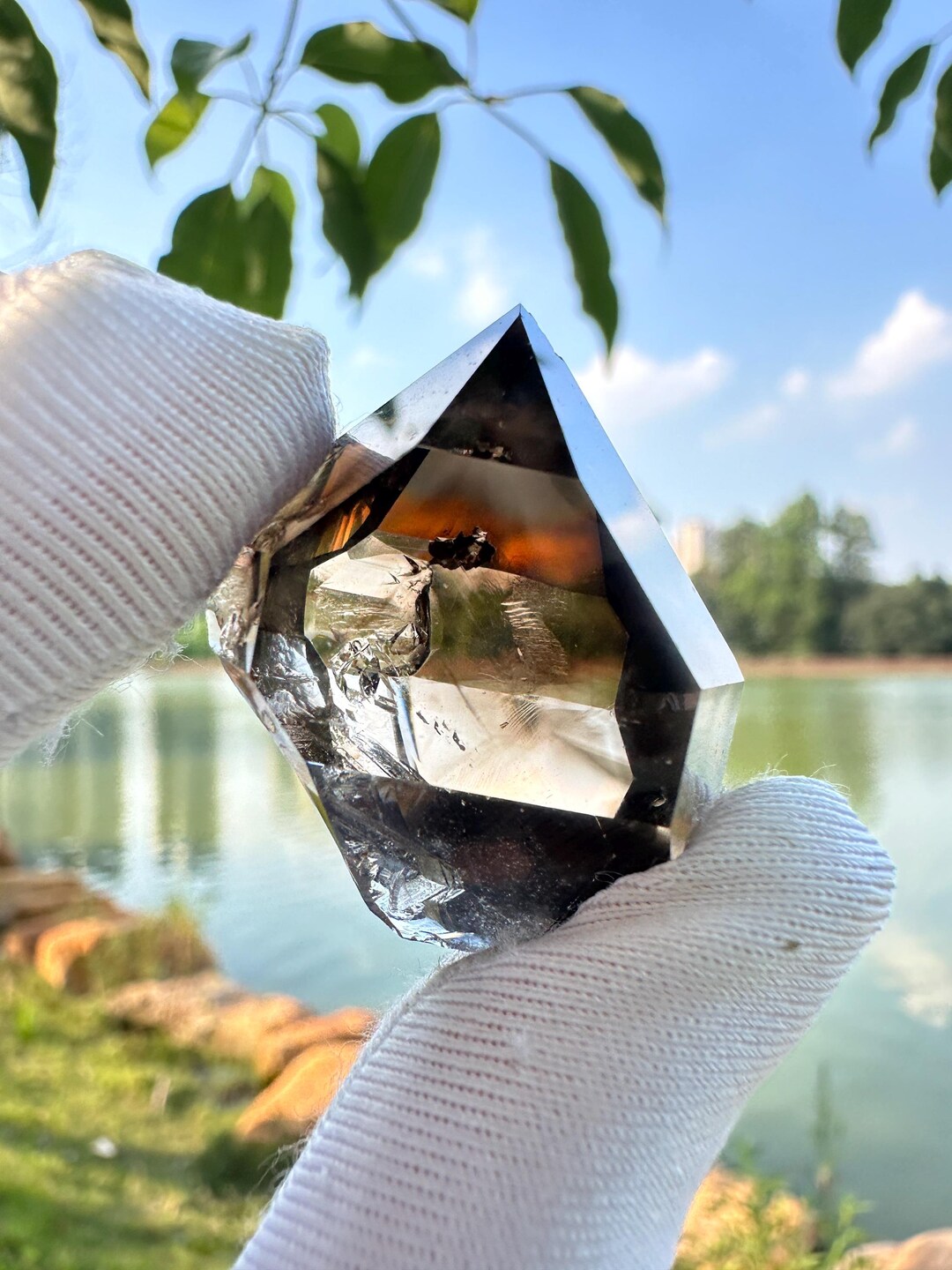 Double Terminated Diamond Quartz – Dark Tea to Champagne Crystal, 17.9g ...