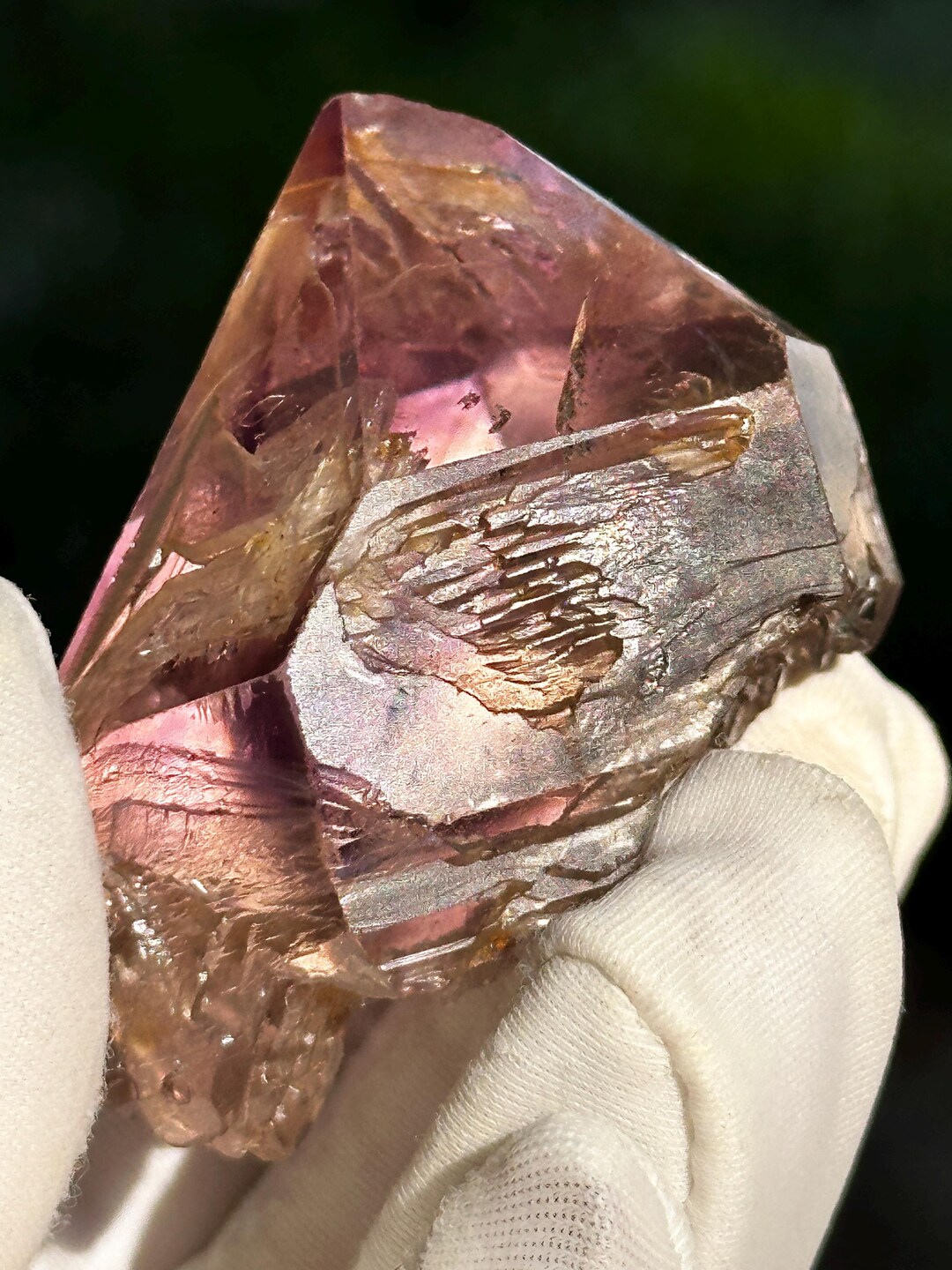 Clear Skeletal Amethyst From Madagascar · Heptagonal Face · Self-healed ...