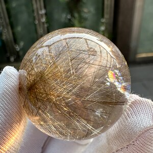 29.4mmtop Natural Rare Rutilated Quartz Crystal Sphere From Brazil ...